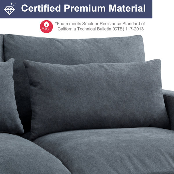 Latitude Run® Darisley 5 - Piece Upholstered Down Filled Sectional, RAF, LAF, 4 Seater & Ottoman ...